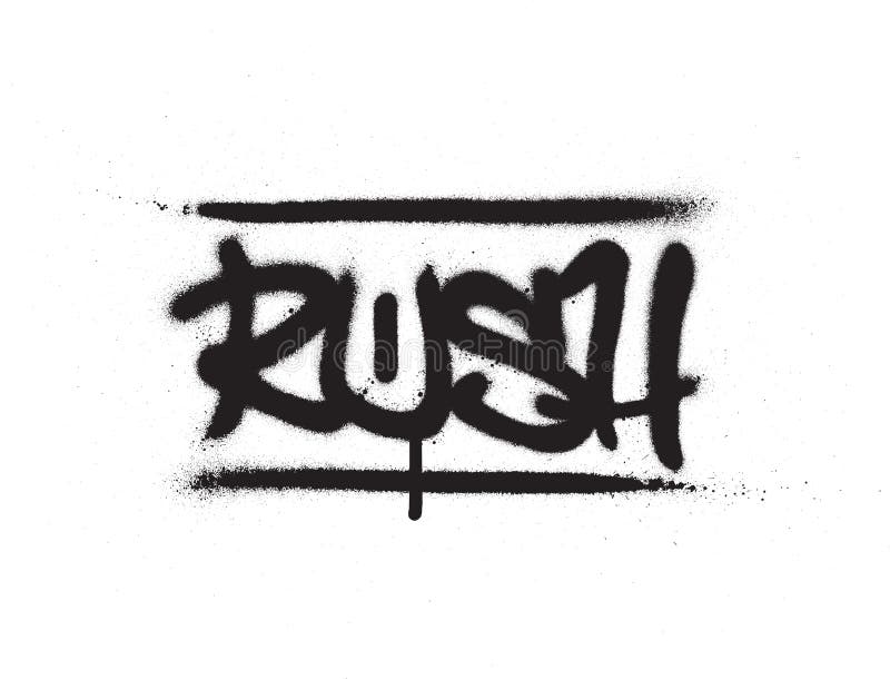 Graffiti Tag Rush Sprayed with Leak in Black on White Stock Vector ...