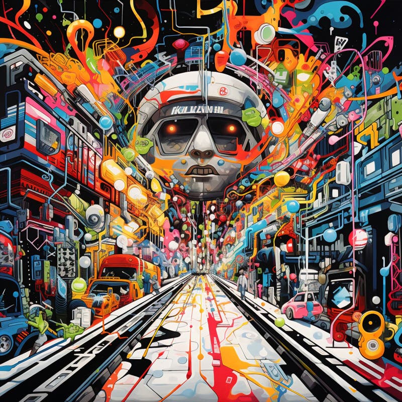 The Graffiti Tapestry: a Synthesis of Diverse Street Art Elements Stock ...