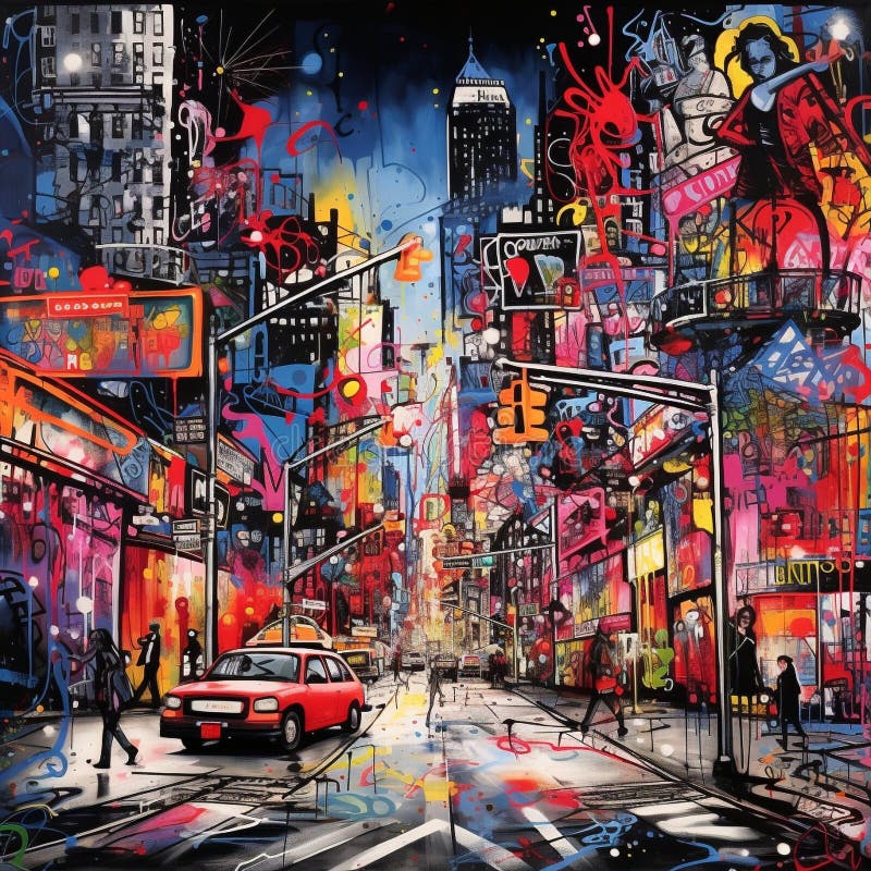 The Graffiti Tapestry: a Synthesis of Diverse Street Art Elements Stock ...