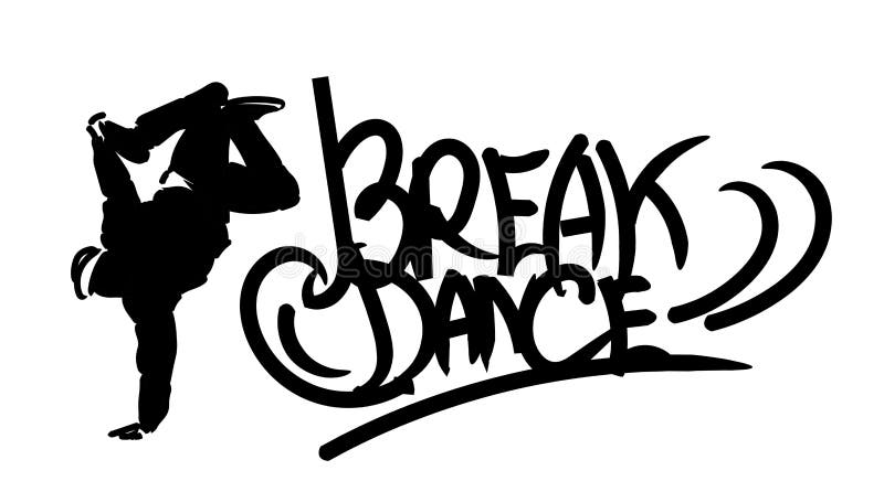 Break Dancer Silhouette [01] Stock Illustration - Illustration of black ...