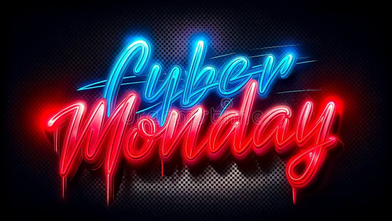 Graffiti Text CYBER MONDAY with Shadow Effect on Dark Transparent ...