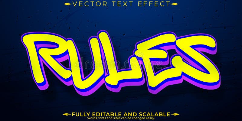 Graffiti Text Effect, Editable Spray and Paint Text Style Stock Vector ...