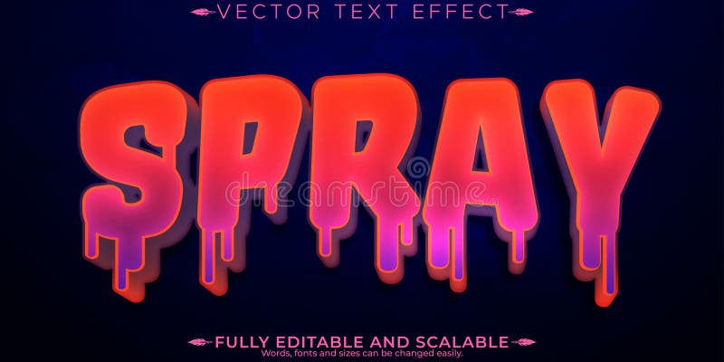 Graffiti Text Effect, Editable Spray and Paint Text Style Stock Vector ...