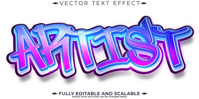 Graffiti Text Effect, Editable Spray and Paint Text Style Stock Vector ...