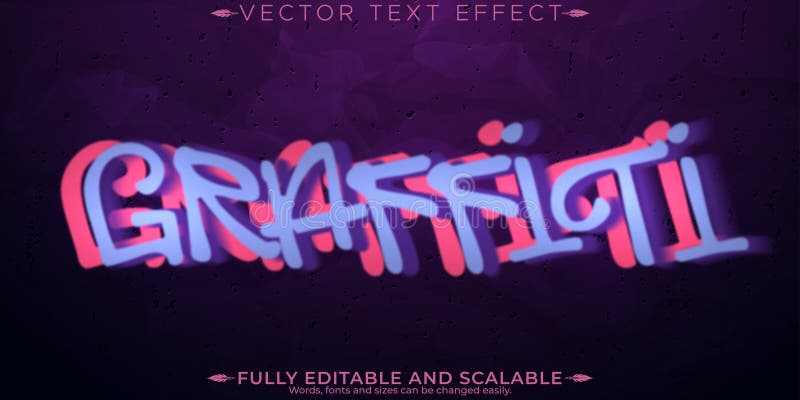 Graffiti Text Effect, Editable Spray and Street Text Style Stock Vector ...