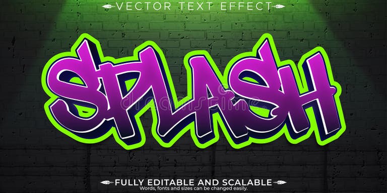 Graffiti Text Effect, Editable Spray and Street Text Style Stock Vector ...