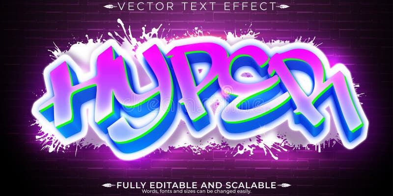 Graffiti Text Effect, Editable Spray and Street Text Style Stock Vector ...
