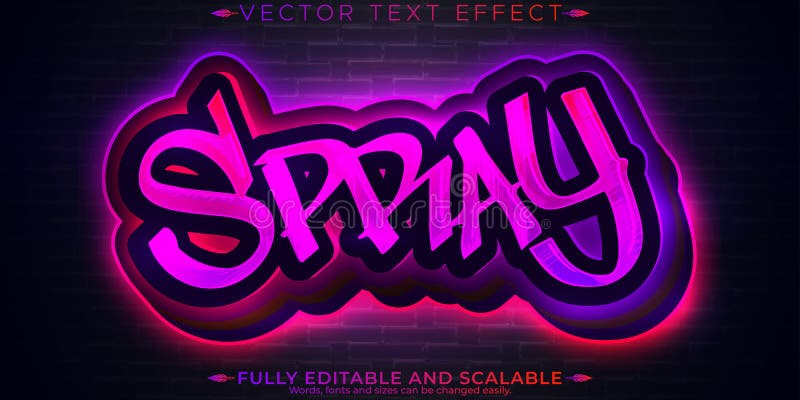 Graffiti Text Effect, Editable Spray and Street Text Style Stock Vector ...