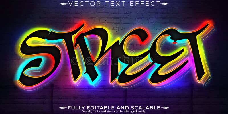 Graffiti Text Effect, Editable Spray and Street Text Style Stock Vector ...