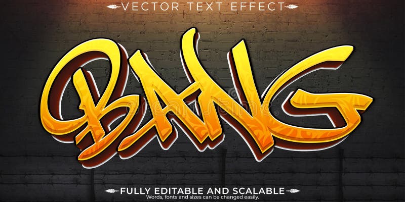 Graffiti Text Effect, Editable Spray and Street Text Style Stock Vector ...