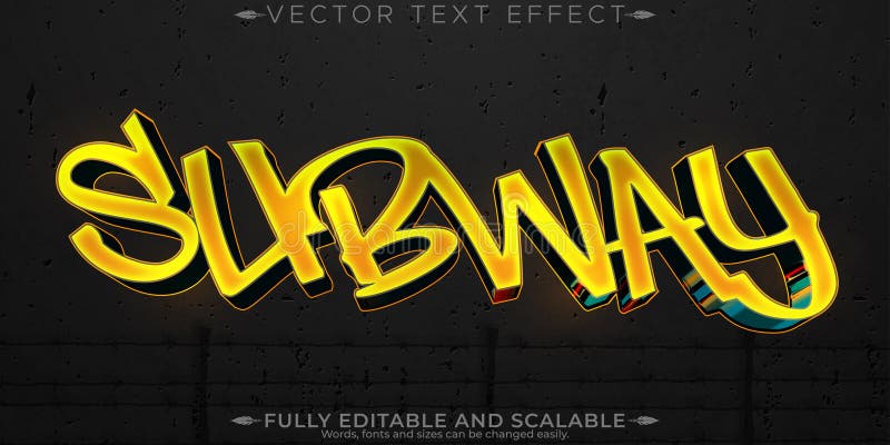 Graffiti Text Effect, Editable Spray and Street Text Style Stock Vector ...
