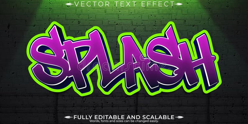 Graffiti Text Effect, Editable Spray and Street Text Style Stock Vector ...