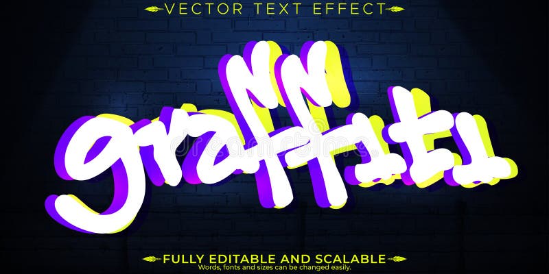 Graffiti Text Effect, Editable Street and Urban Text Style Stock Vector ...