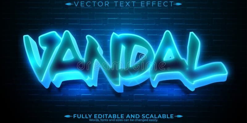 Graffiti Text Effect, Editable Vandal and Urban Text Style Stock Vector ...