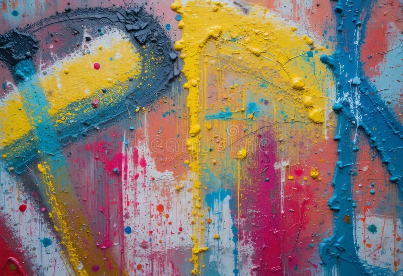 Graffiti Texture Features Colorful Spray Paint on a Rough Surface ...