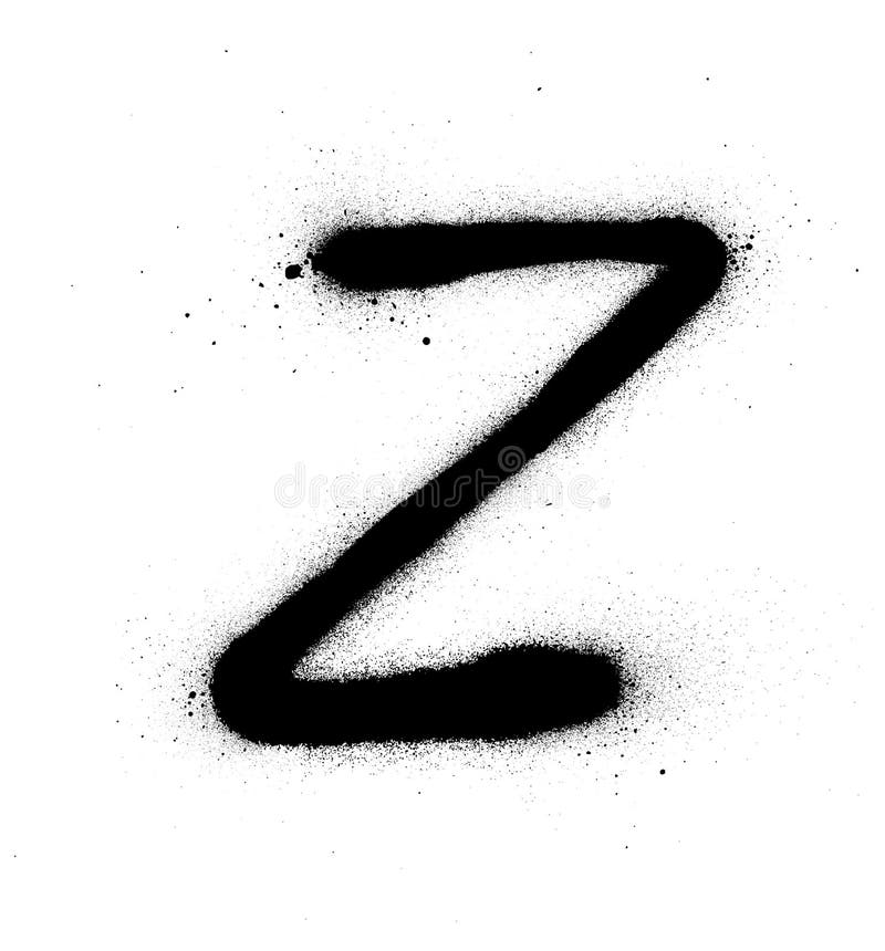 Graffiti Thin Z Font Sprayed in Black Over White Stock Vector ...