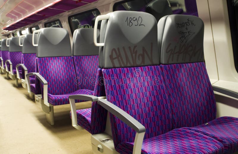 Vandalized Train with Graffiti Editorial Stock Image - Image of train ...