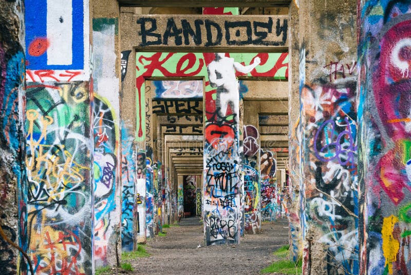 Graffiti Under the Graffiti Pier, in Philadelphia, Pennsylvania ...