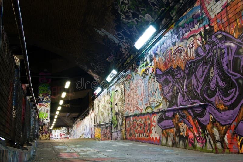 Graffiti underground editorial stock photo. Image of floor - 16228368