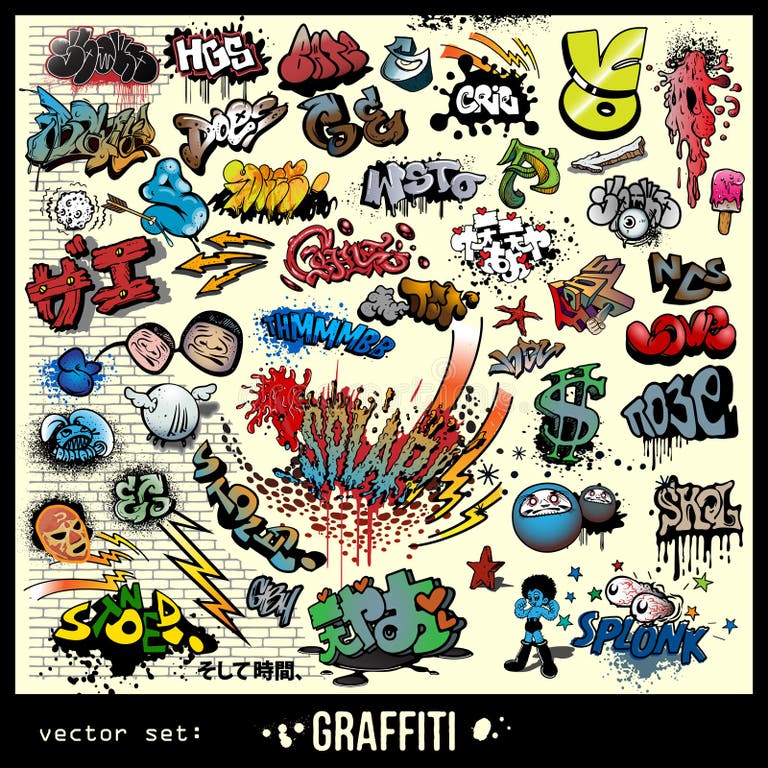 Graffiti Urban Art Elements Stock Illustrations – 5,510 Graffiti Urban ...