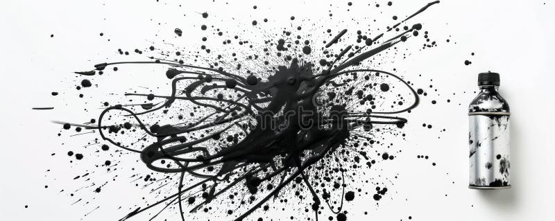 Graffiti Used Spray Can on a White Background with Black and White ...