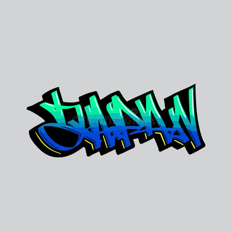 Graffiti Vector Tagging Letter Word Text Street Art Mural Tag Stock ...