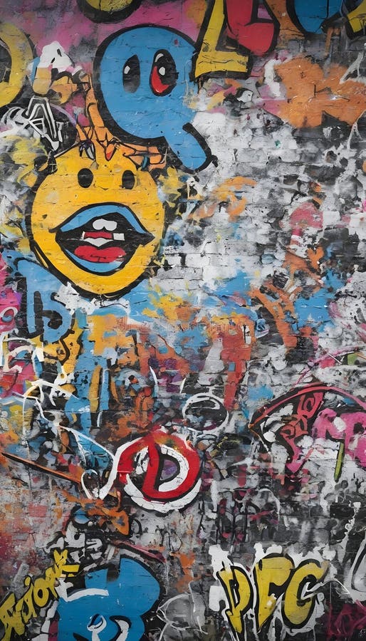 Graffiti Wall Abstract Background: Concept for a Backdrop for Artistic ...