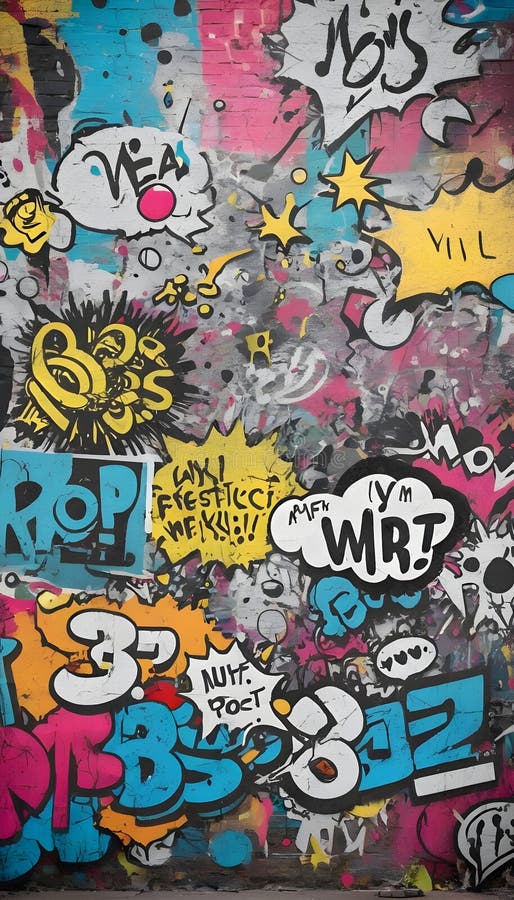 Graffiti Wall Abstract Background: Concept for a Backdrop for Artistic ...