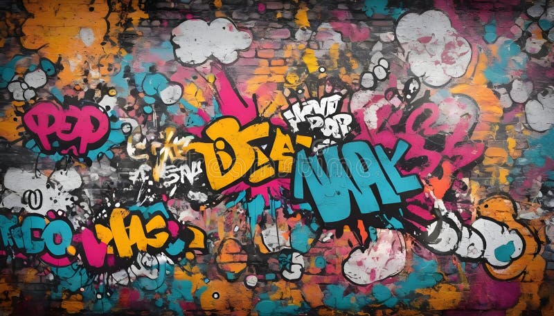 Graffiti Wall Abstract Background: Concept for a Backdrop for Artistic ...