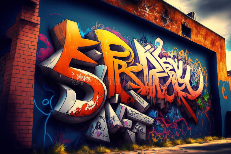 Graffiti on a Wall, Abstract Background, Hand Drawn & Artistic Stock ...