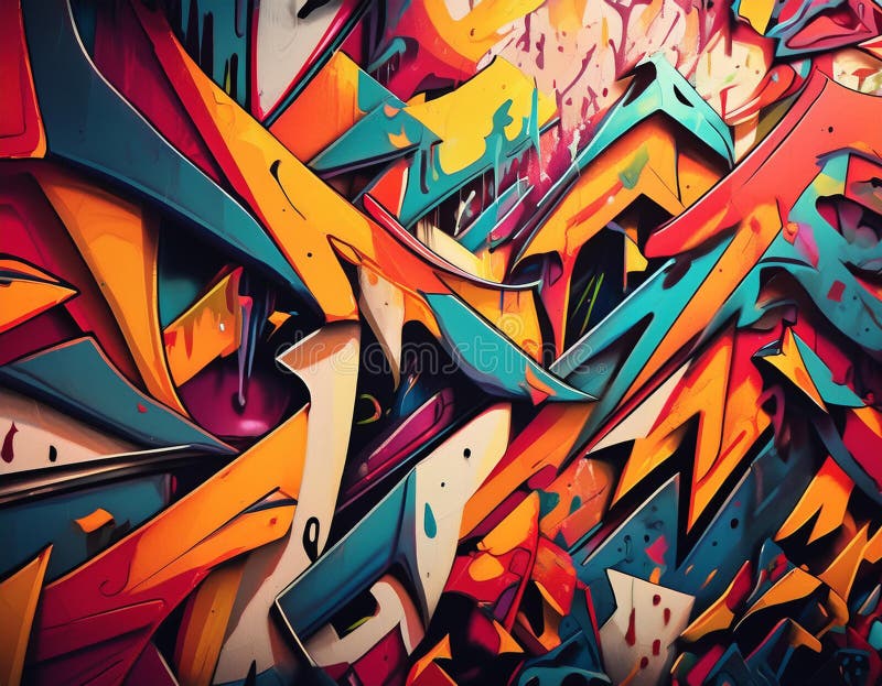 Graffiti on a Wall with an Abstract Background, Idea for Artistic Pop ...