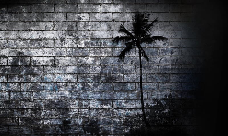 Graffiti Wall Palm Tree Background Stock Image - Image of paint, brick ...