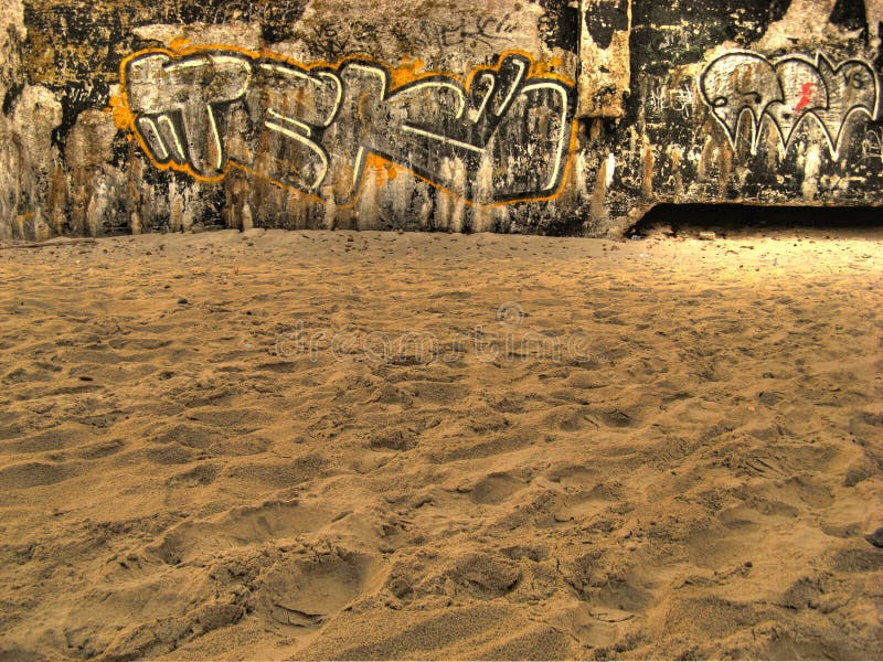 Graffiti wall in the beach stock image. Image of funky - 5743851
