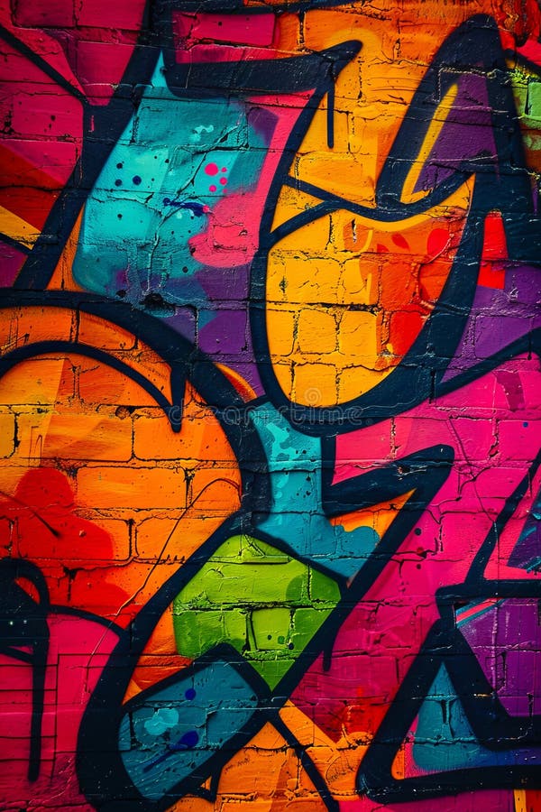 Graffiti Wall with Colorful Letters Stock Image - Image of draw, paint ...