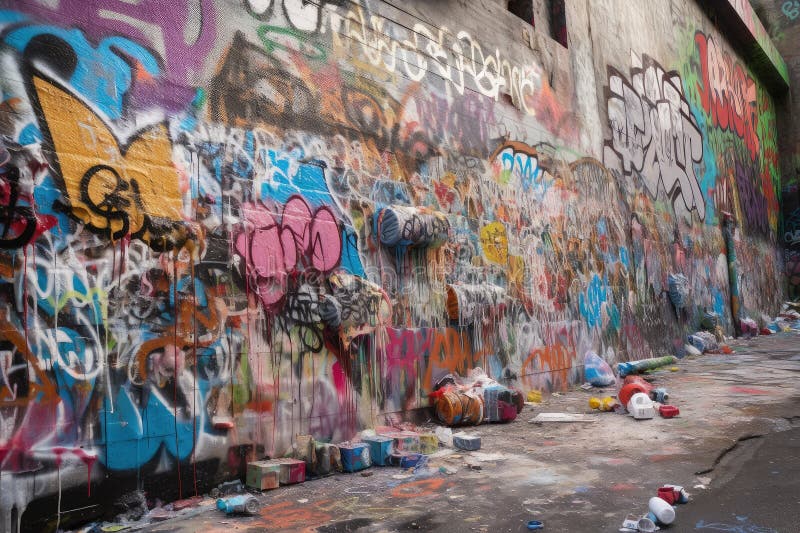 Graffiti on Wall, Representing the Destructive Force of Littering and ...