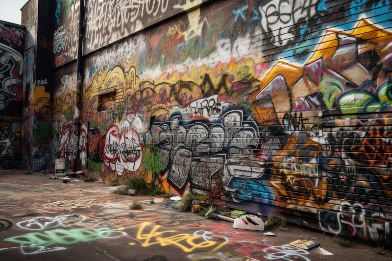 Graffiti on Wall, Representing the Destructive Force of Littering and ...