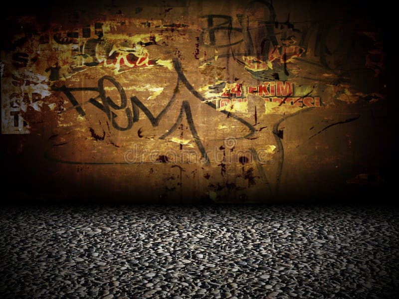 Graffiti Wall Room Interior Stage Background Texture Stock Illustration ...