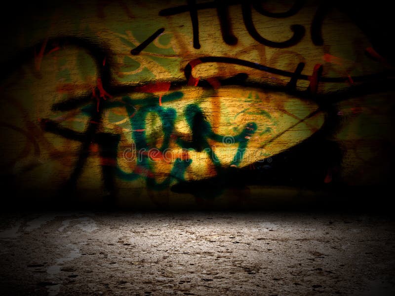 Graffiti Wall Room Interior Stage Background Texture Stock Illustration ...