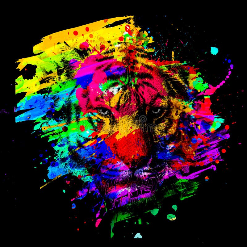 Graffiti on the Wall with Tiger Stock Illustration - Illustration of ...