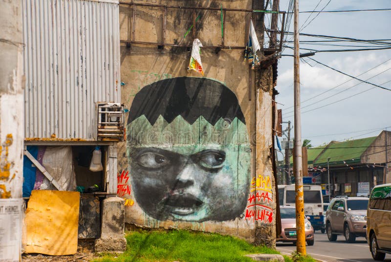 Graffiti on the Walls on Street in Manila, Philippines. Editorial Photo ...