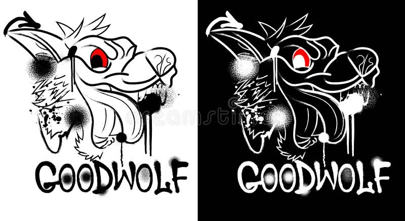 Graffiti Wolf Illustration, Streetwear Graffiti Wolf, Street Style Graffiti Art Stock Vector ...