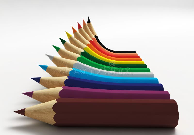 Grafico con le matite illustrazione di stock. Illustrazione di acuto ...