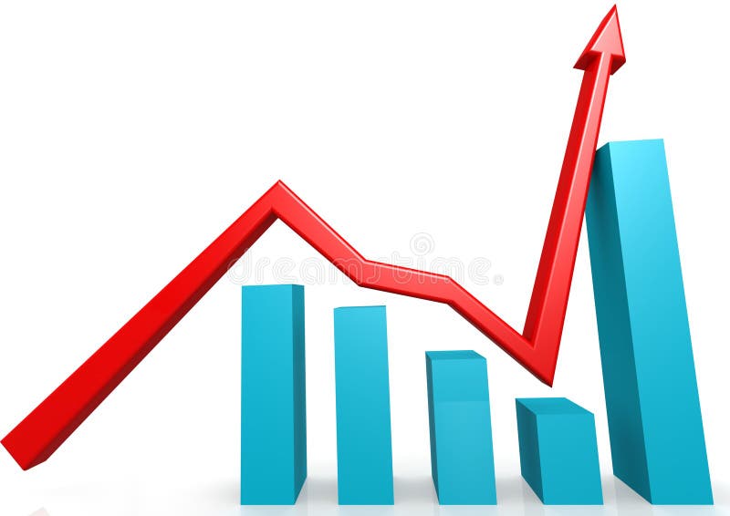 Barre Del Grafico Di Perdita Di Profitto E Freccia Discendente ...