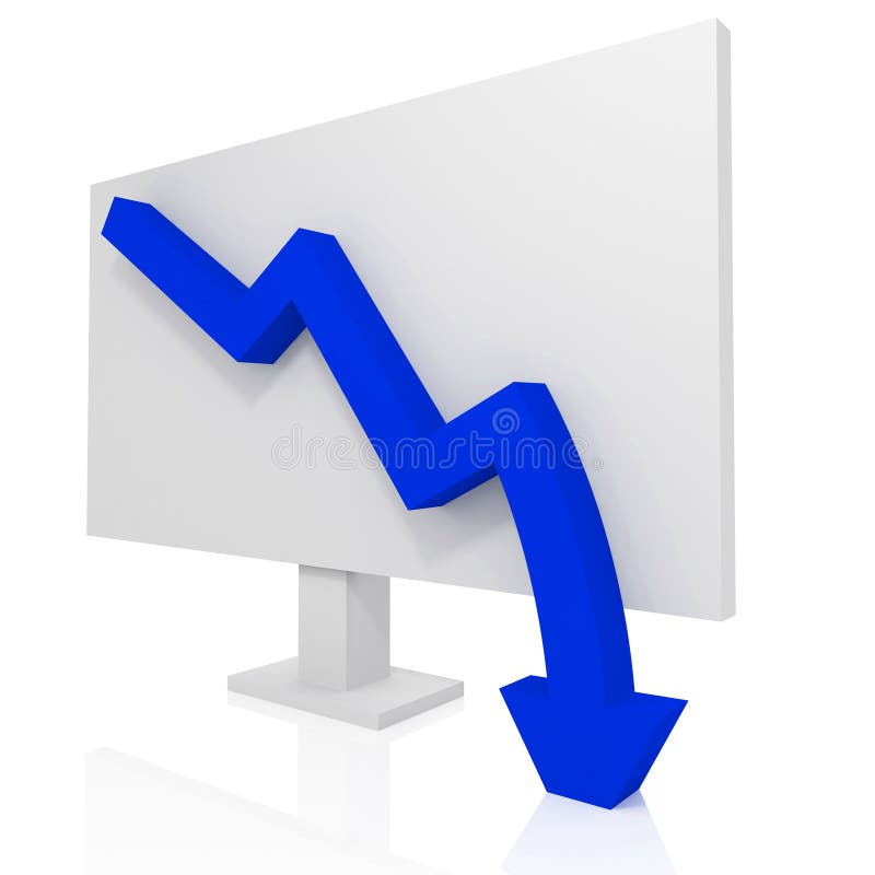 Grafiek van de recessie stock illustratie. Illustration of financieel ...