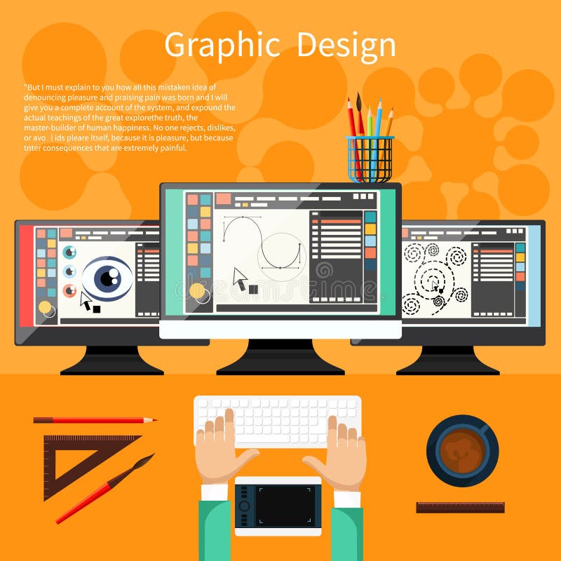Grafikdesign- Und Designerwerkzeugkonzept Vektor Abbildung ...