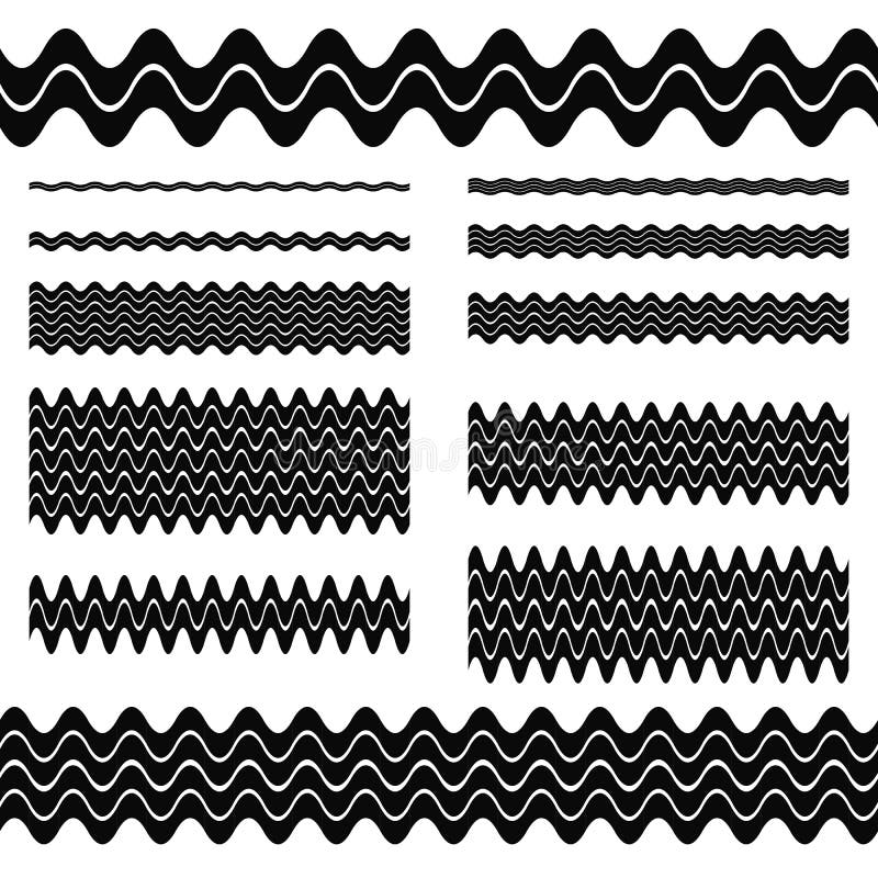 Grafikdesignelemente - Wellenlinie Satz Vektor Abbildung - Illustration ...
