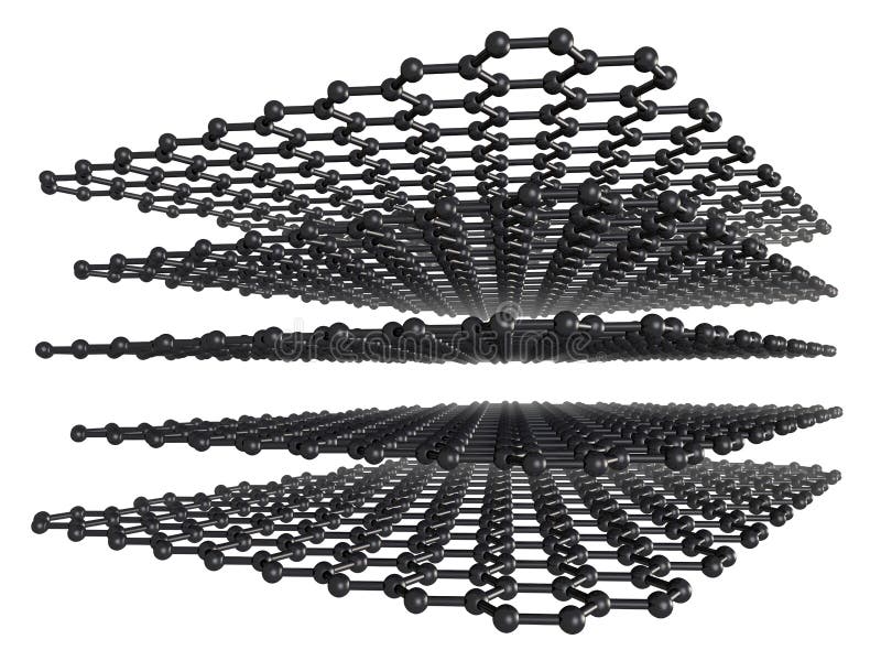 Modelo 3D Isolado De Uma Estrutura De Cristal Da Grafita Ilustração ...