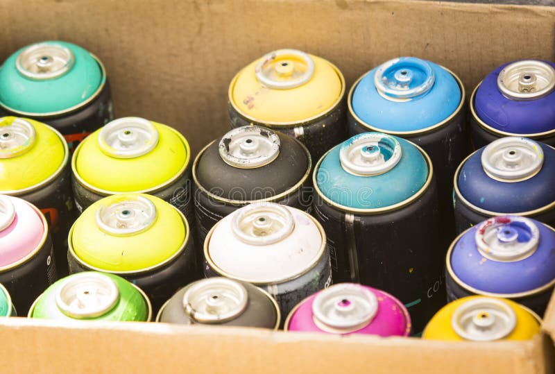 Grafitti Box Spray stock photo. Image of caixa, painel - 134628938