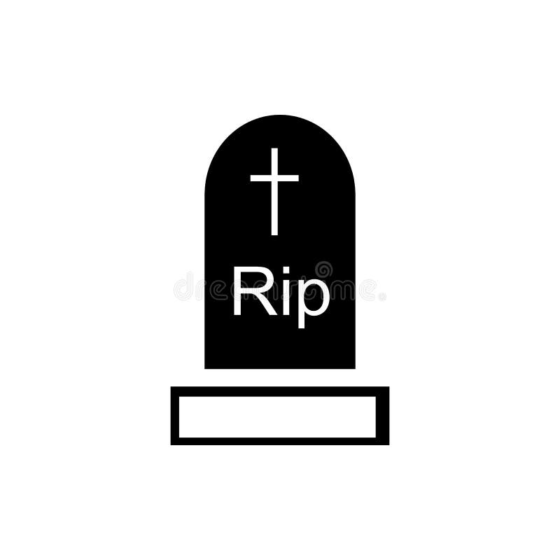 Grafsteen Met RIP-pictogram, Beeldverhaalstijl Vector Illustratie ...
