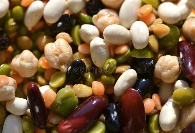 Grain Beans, Lentils, Chickpeas Stock Image - Image of granules, kinds ...